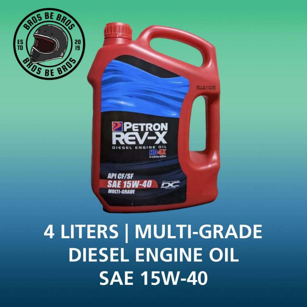 Petron Rev-X HD4X Multi-Grade Diesel Engine Oil SAE 15W-40 (4 Liters ...