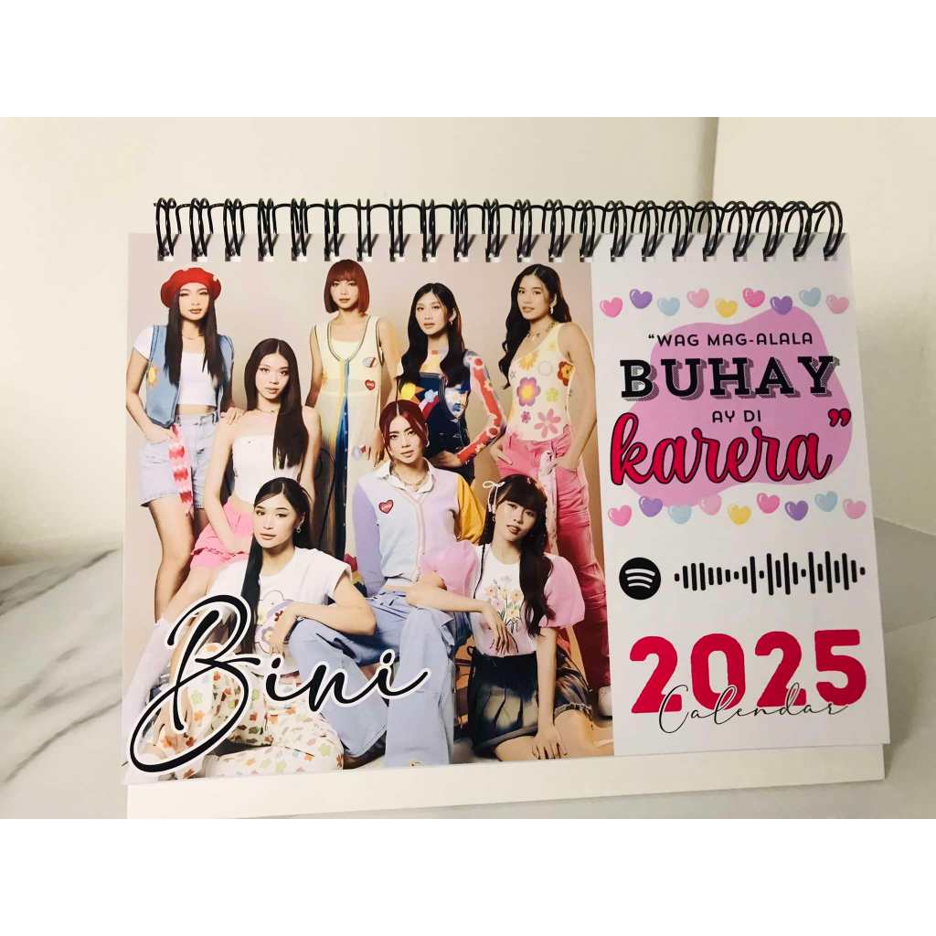 BINI 2025 CALENDAR with spotify code | Shopee Philippines