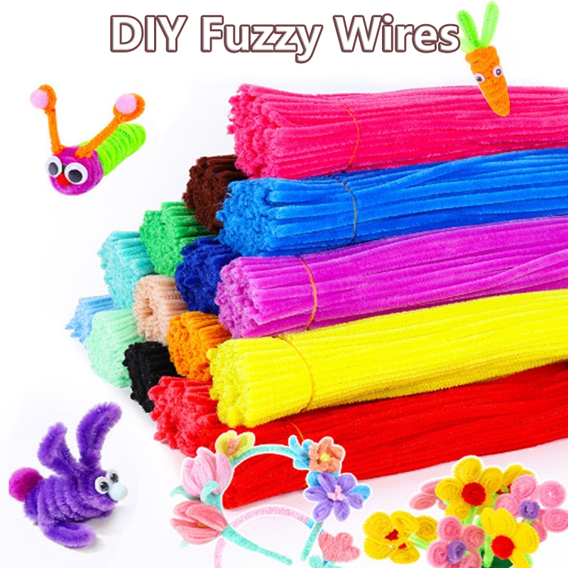 100 Pcs fuzzy Wire DIY Stems Stick Twisting Bar Bouquet Material ...