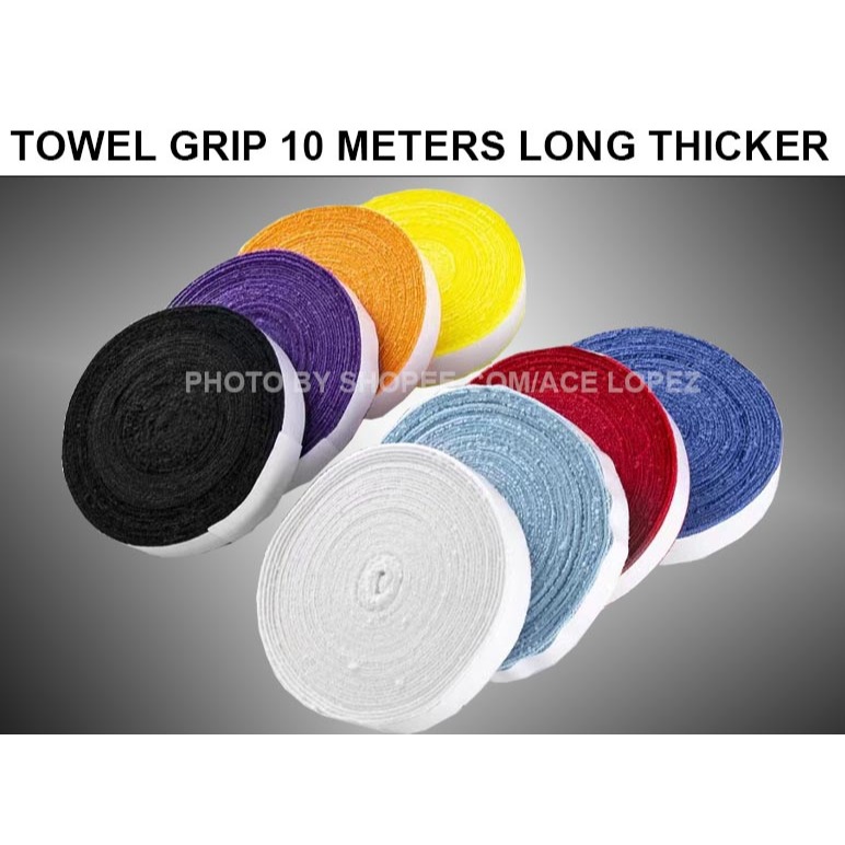 Towel Grip Roll 10m Long Thicker Version Upto 20-25 Badminton Racket ...