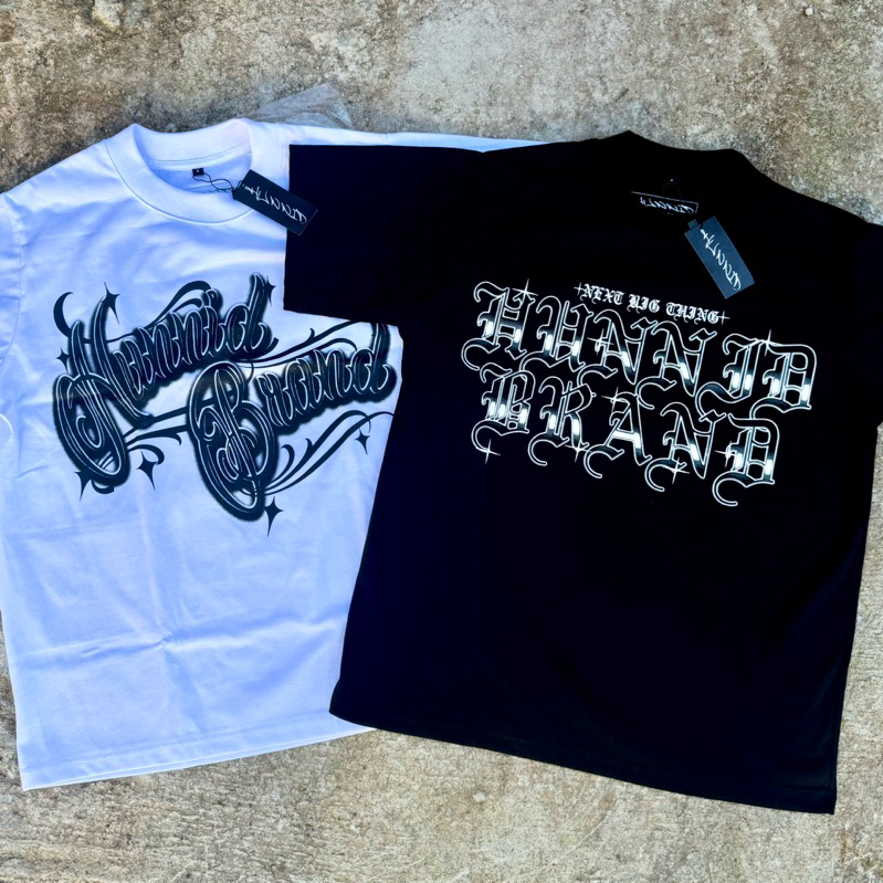 HUNNID AIRBRUSH AND OLD ENGLISH TEE | Shopee Philippines