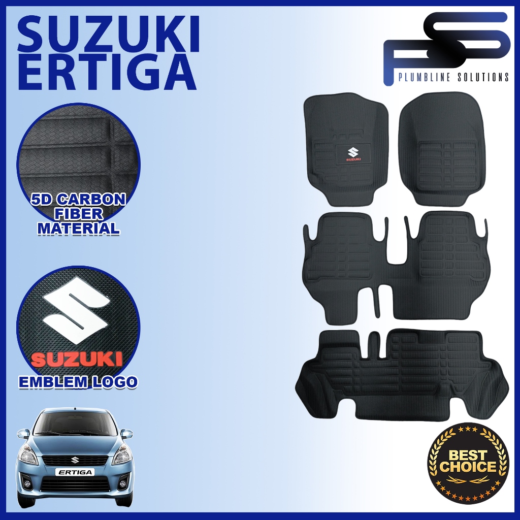 5D Carbon Fiber Black Deep Dish Matting for Suzuki Ertiga 2014 2015 ...