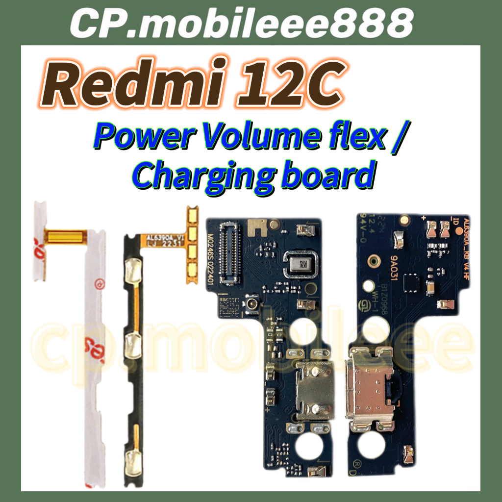 Redmi Note 12C Power Volume Flex Button Switch USB Charging Port Board ...