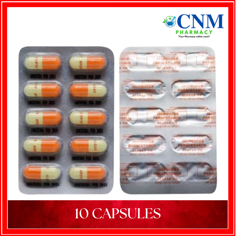 ALAXAN Paracetamol Ibuprofen 200mg Capsule 10's ( 10 Capsules ...