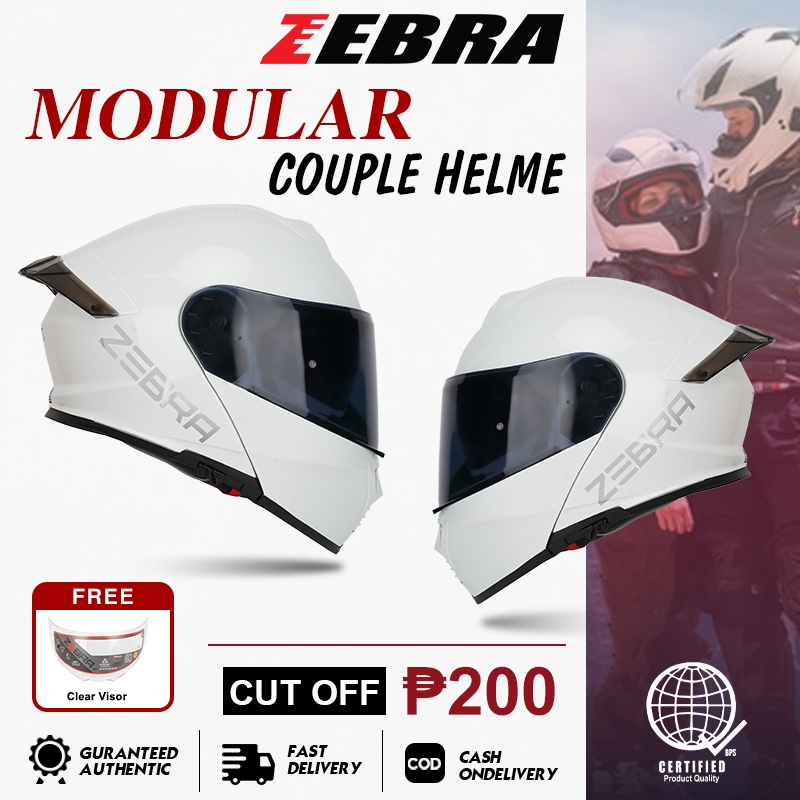 𝐁𝟏𝐓𝟏 ZEBRA Couple Helmet Full Face Modular Helmet Buy 1 Take 1 Couple ...