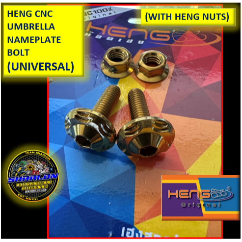 HENG Original Nameplate Plate Number Bolts CNC Umbrella gold for All ...