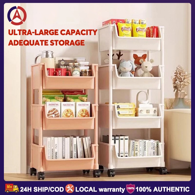 Movable shelf multi-layer bookshelf floor storage rack kitchen ...