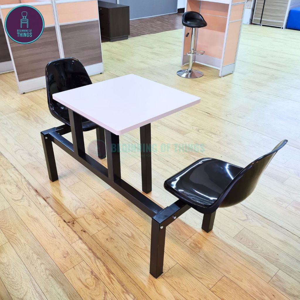 2 Seater Person Canteen Cafeteria Table Chair Set Combo Unit University ...
