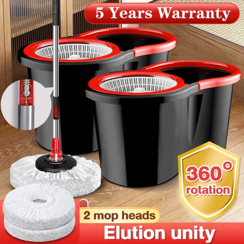 Mop with spinner Rorating Squeeze Flat Mop with bucket Map Mop for ...
