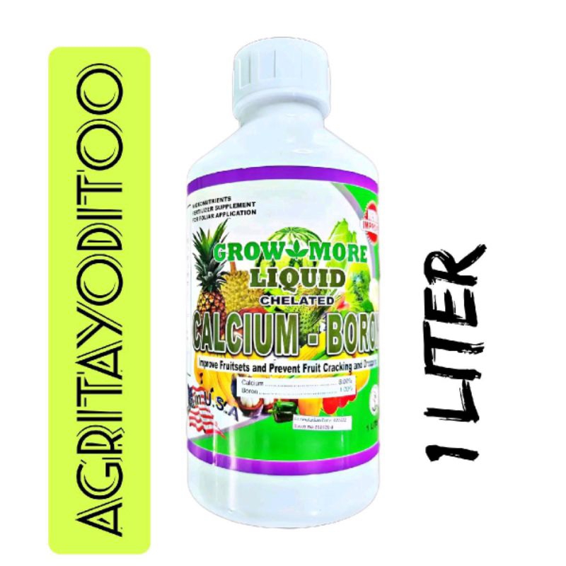 LIQUID CHELATED CALCIUM-BORON FOLIAR FERT. (1 LITER) BY GROW MORE ...