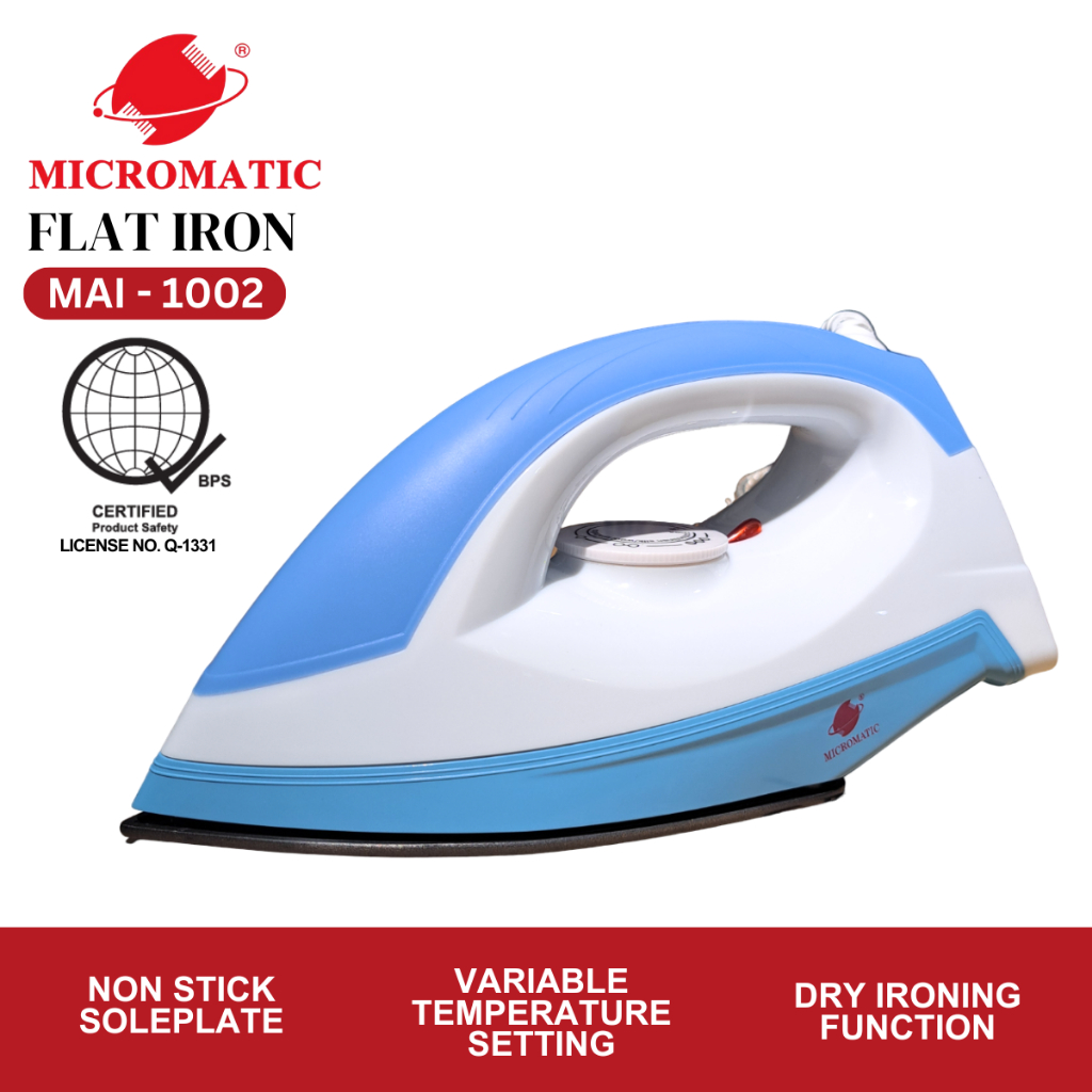Micromatic Non Stick Automatic Flat Iron for Clothes Heavy Duty Plantsa ...