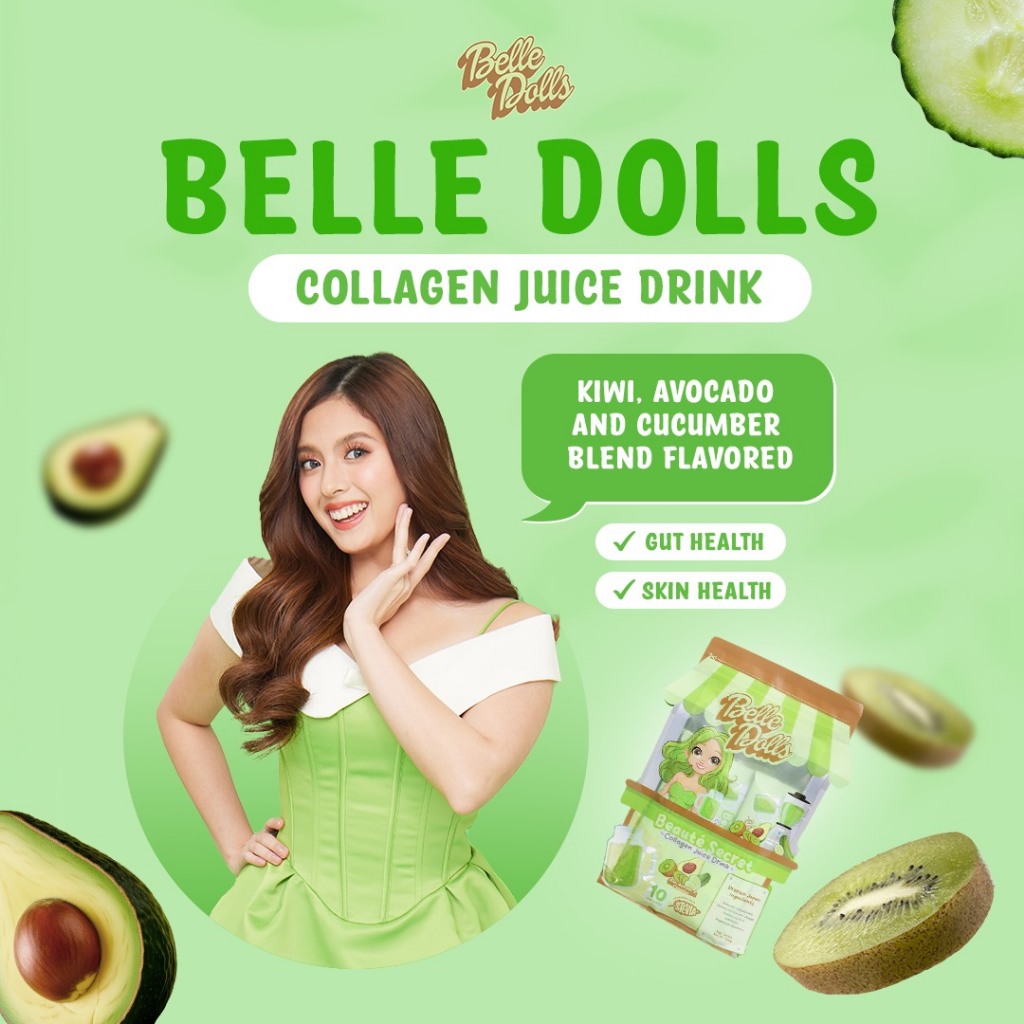 Belle Dolls Beaute Secret - Collagen Juice Drink (Kiwi, Avocado & Cucumber) 10 Sachets | Shopee ...