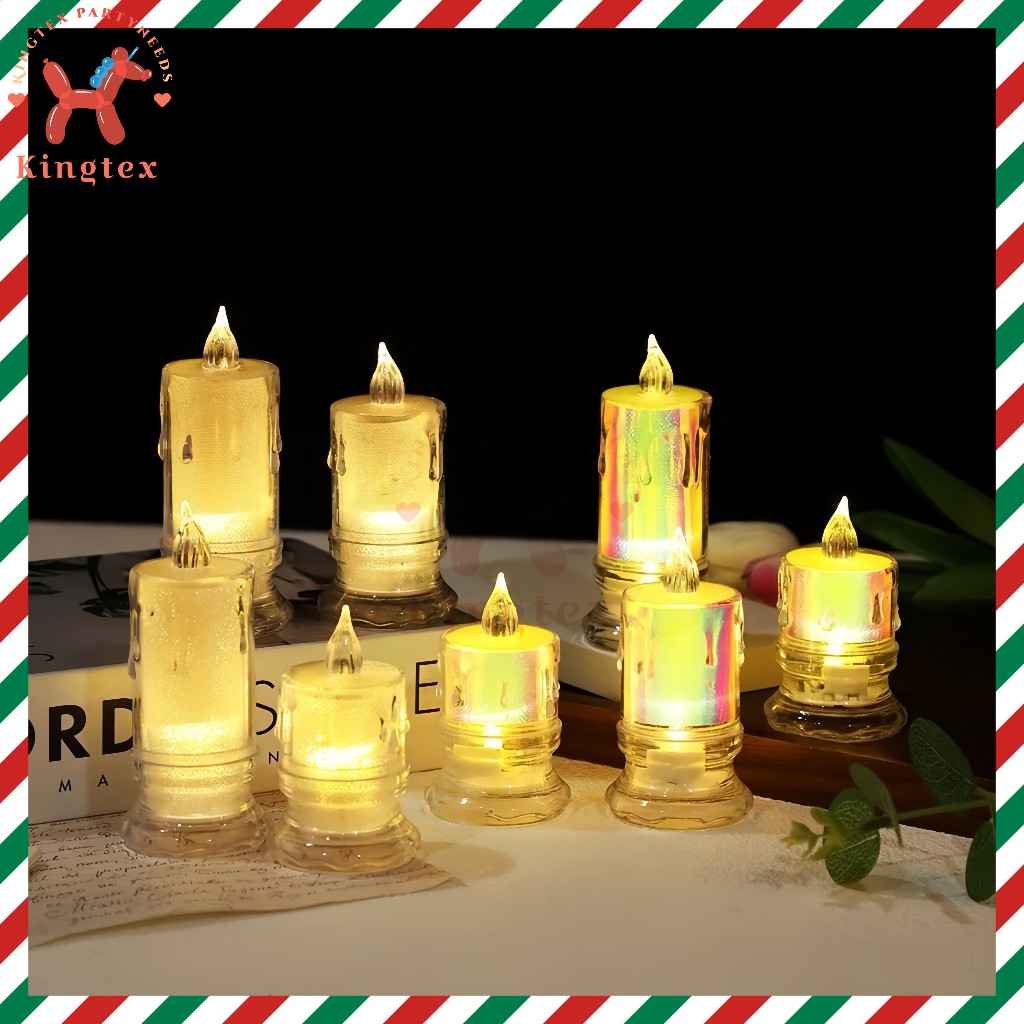 Crystal candle LED battery operated candle electronic transparent ...