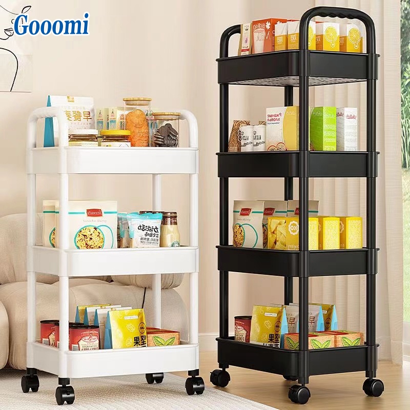 Gooomi transparent Multifunction Trolley Cart Organizer Plastic Storage ...