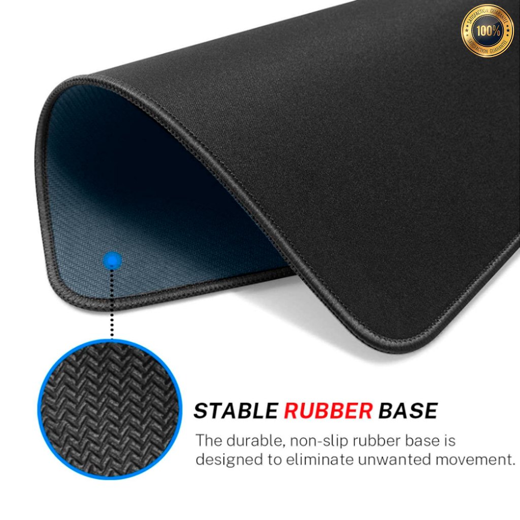 black mouse game pad, size 250x240mm, non sliding rubber mouse base pad ...