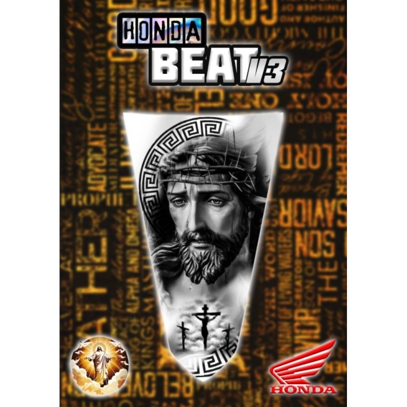 JESUS CHRIST FRONT STICKER FOR HONDA BEAT V3 | Shopee Philippines