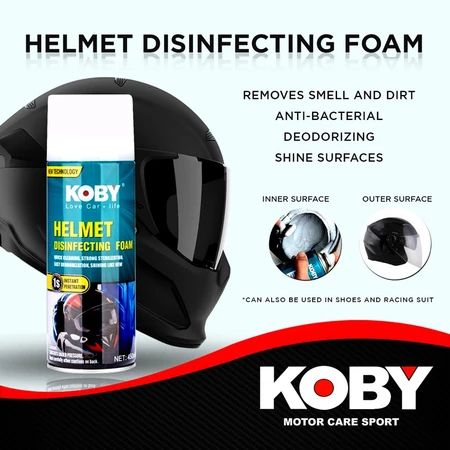Koby Disinfecting Foam Helmet Spray 450ml Anti Rain Anti Fog Efficient ...