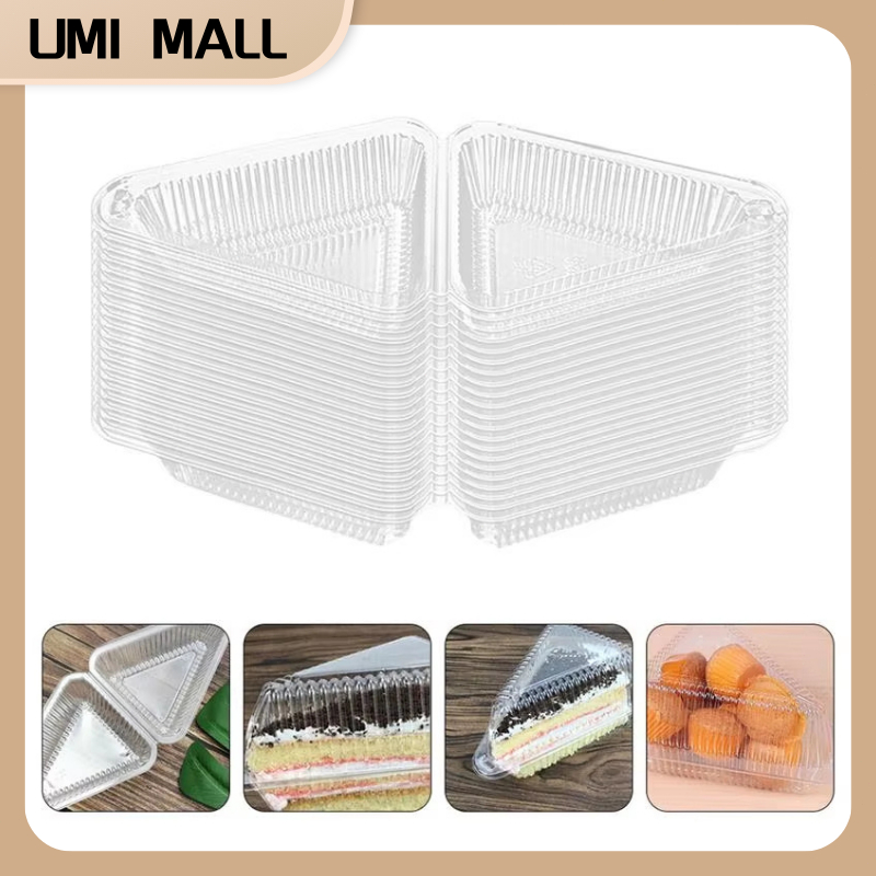 50pcs Slice Cake Container Single Triangle Clamshell Box Cake Sandwich ...