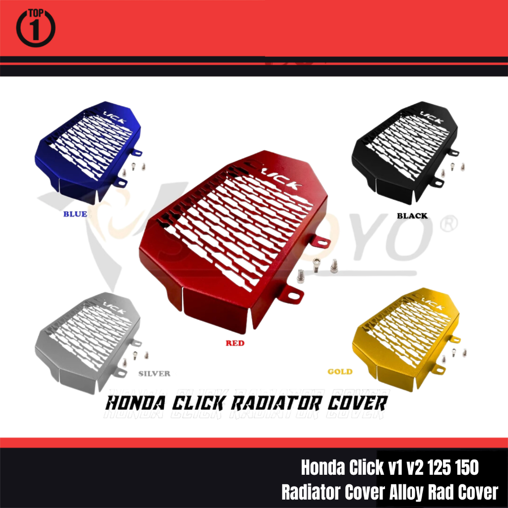 Honda Click v1 v2 125 150 Radiator Cover Alloy Rad Cover | Shopee ...