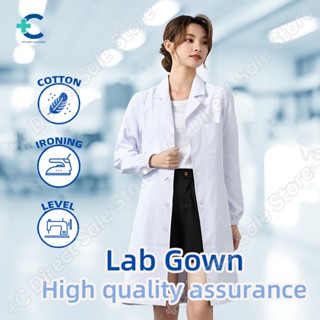 【Cotton】Lab Coat Lab Gown For Students Female Lab coat White For ...