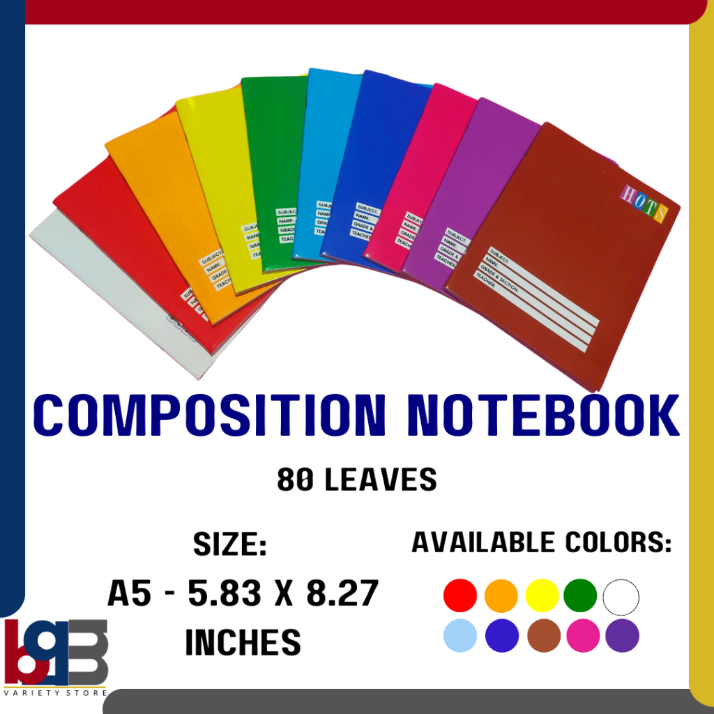 Composition Notebook A5 (Regular Notebook Size) | Shopee Philippines