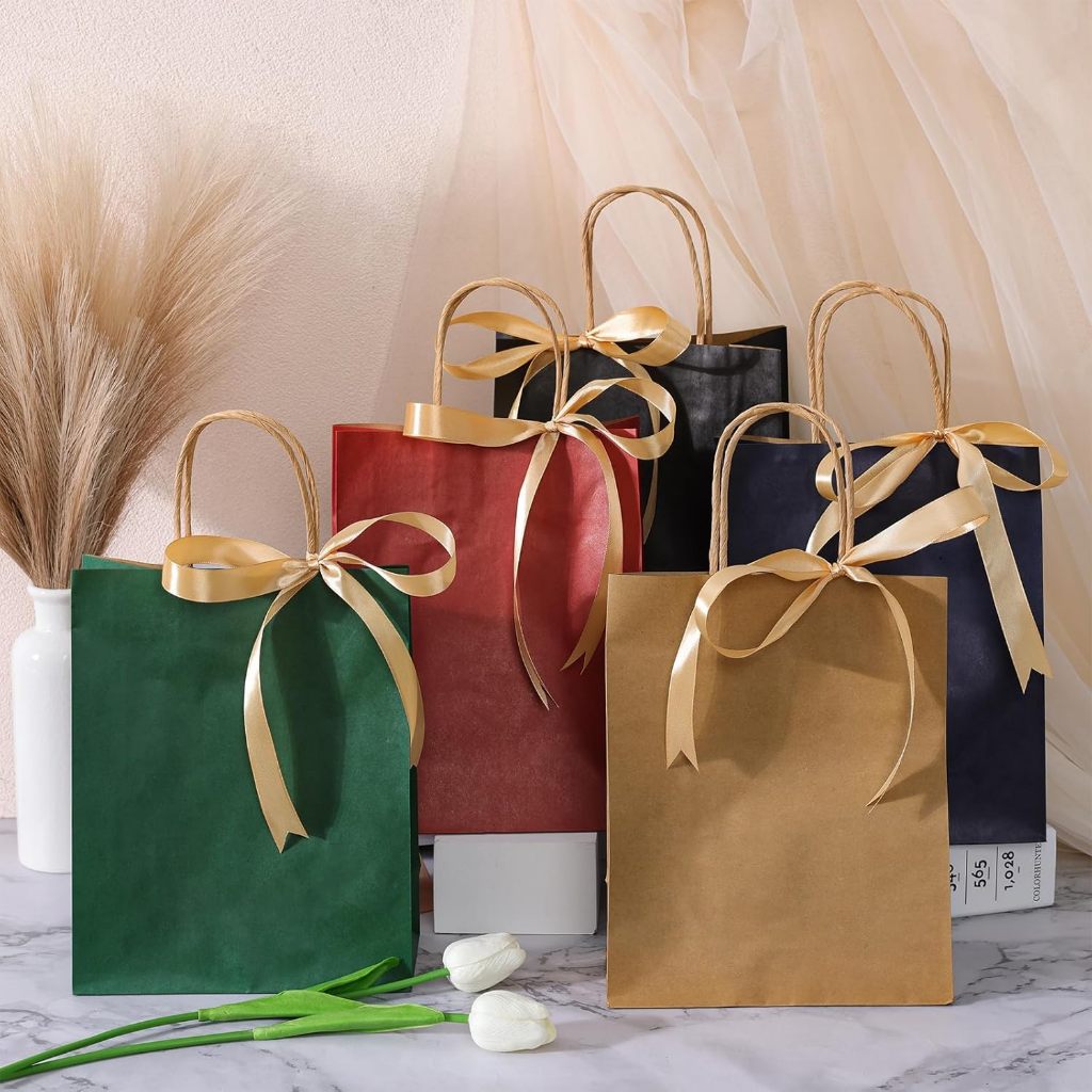 Xmas Plain Kraft Paper Bag Rope Handle Hand bag Gift Bag Paperbag Paper ...