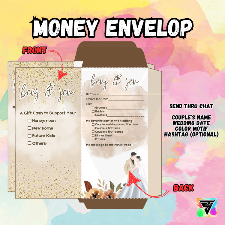 Personalized Money Envelope for Money String in Wedding with FREE ...
