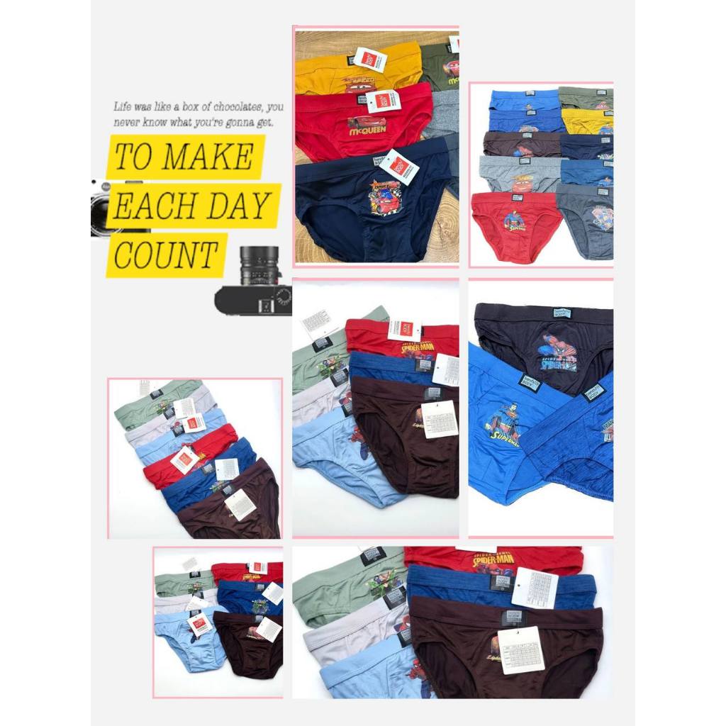 Cartoon Characters 12/6Pcs Brief For Kids Boys underwear BENCH ...