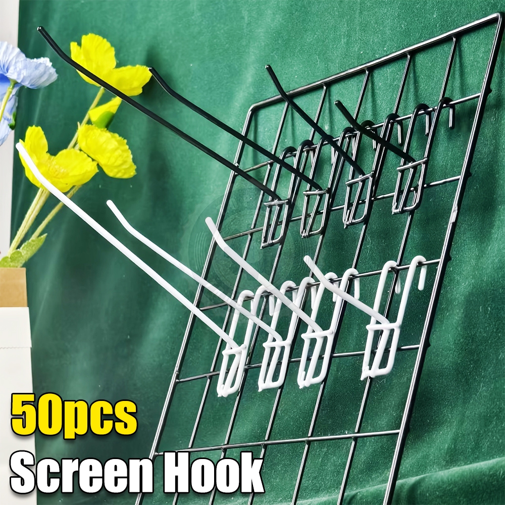10pcs thick black mesh hooks / wire mesh hooks for hanging display ...