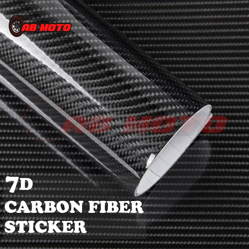 7D Carbon Fiber Sticker Waterproof Glossy Vinyl Roll Motorcycle Decal ...