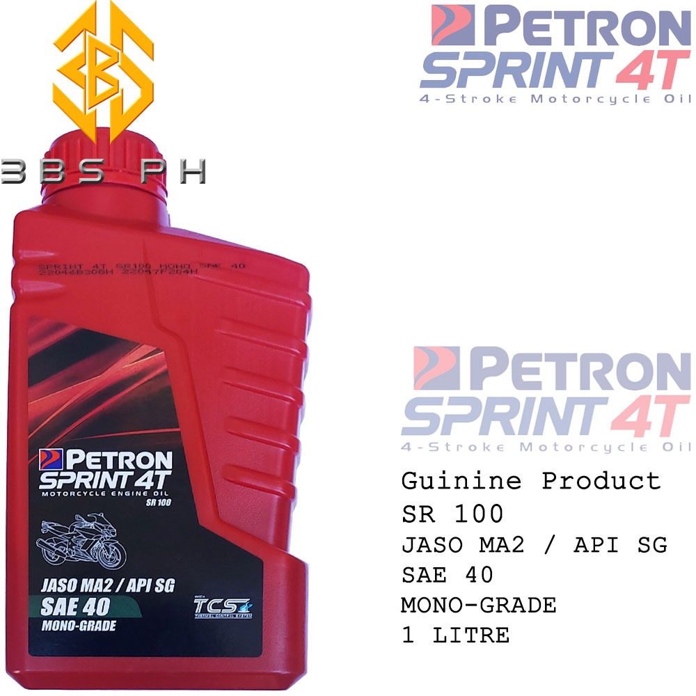 PETRON Sprint 4T SR100 Monograde Motorcycle Engine Oil 1 Litre I 3BS ...