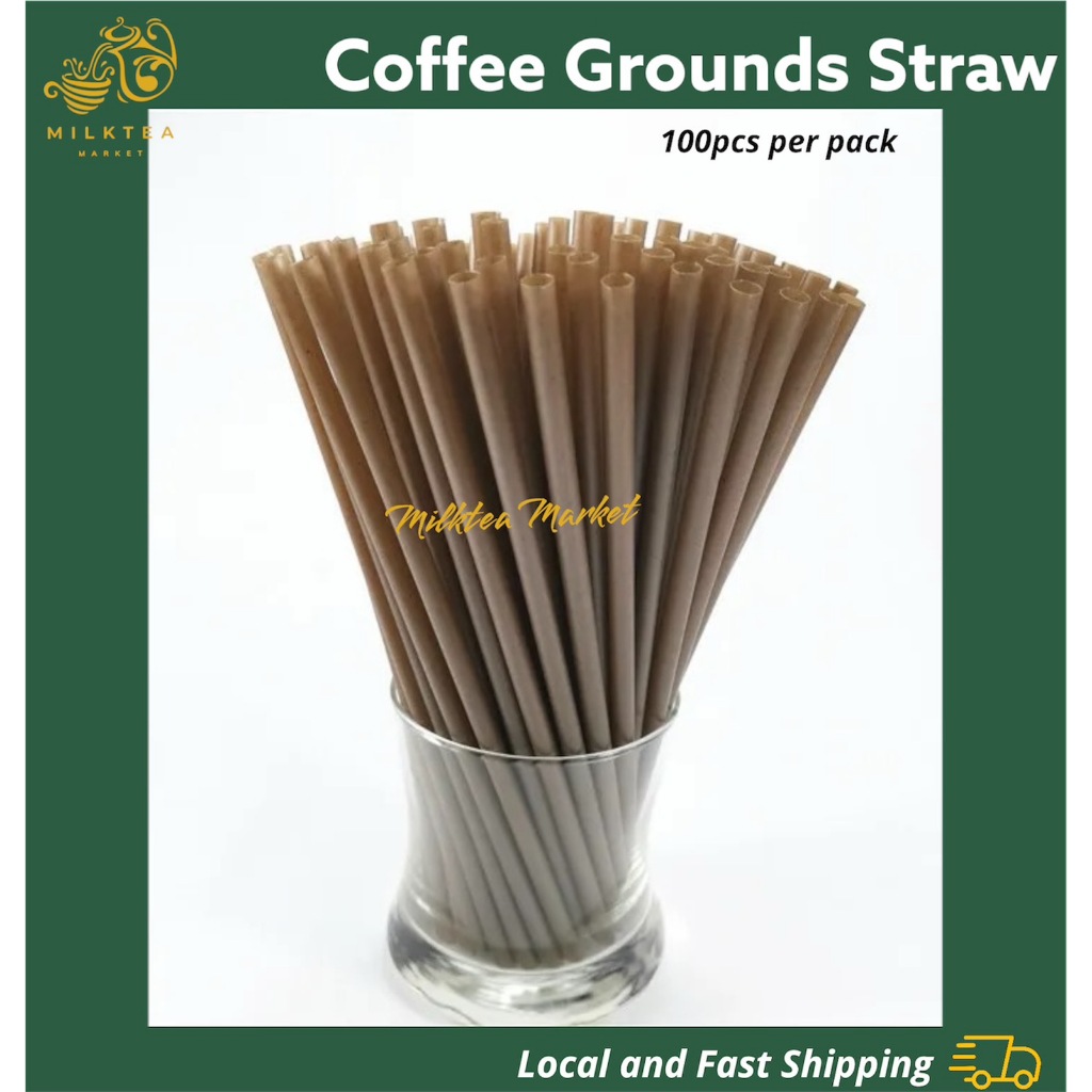 Coffee Ground Straw Individually Wrap 6mm thin straw coffee straw ...