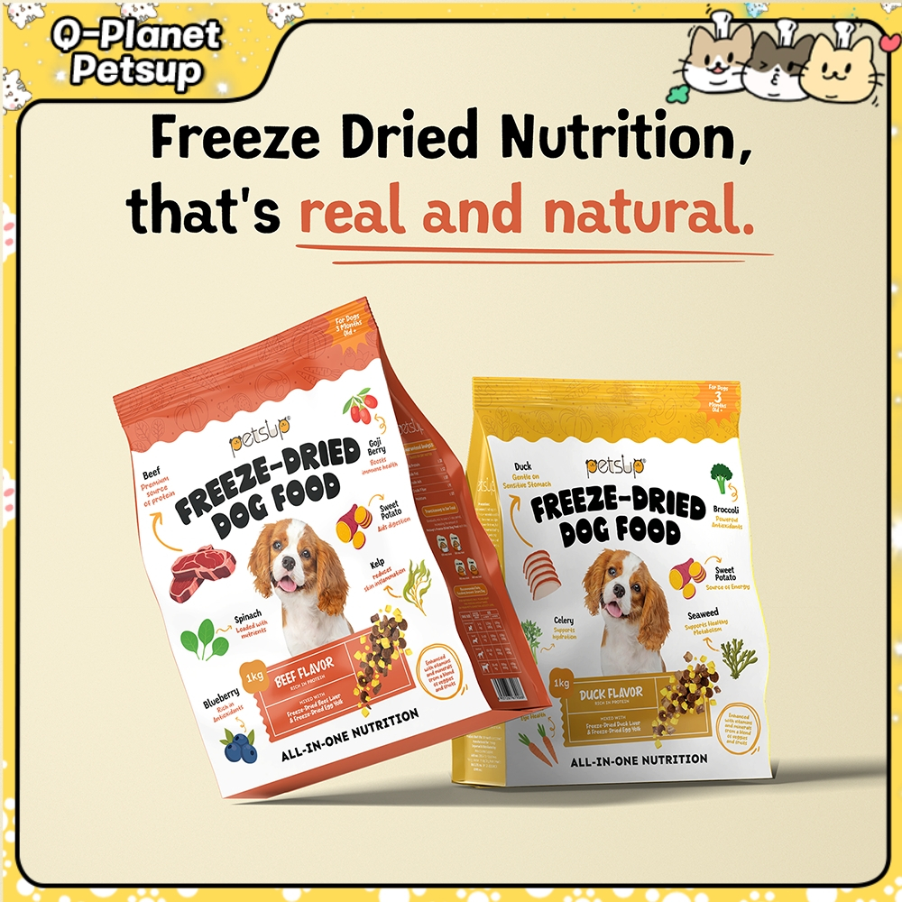 Petsup Freeze-Dried Dog Dry Food 4kg/1kg - High Protein Natural Meal ...