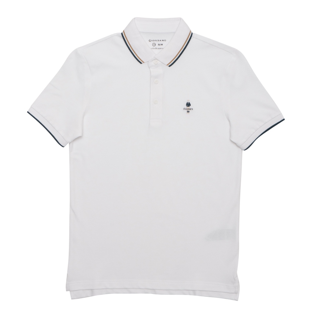 GIORDANO Men's Classic Man Polo (01013260) - 22 - Signature White ...