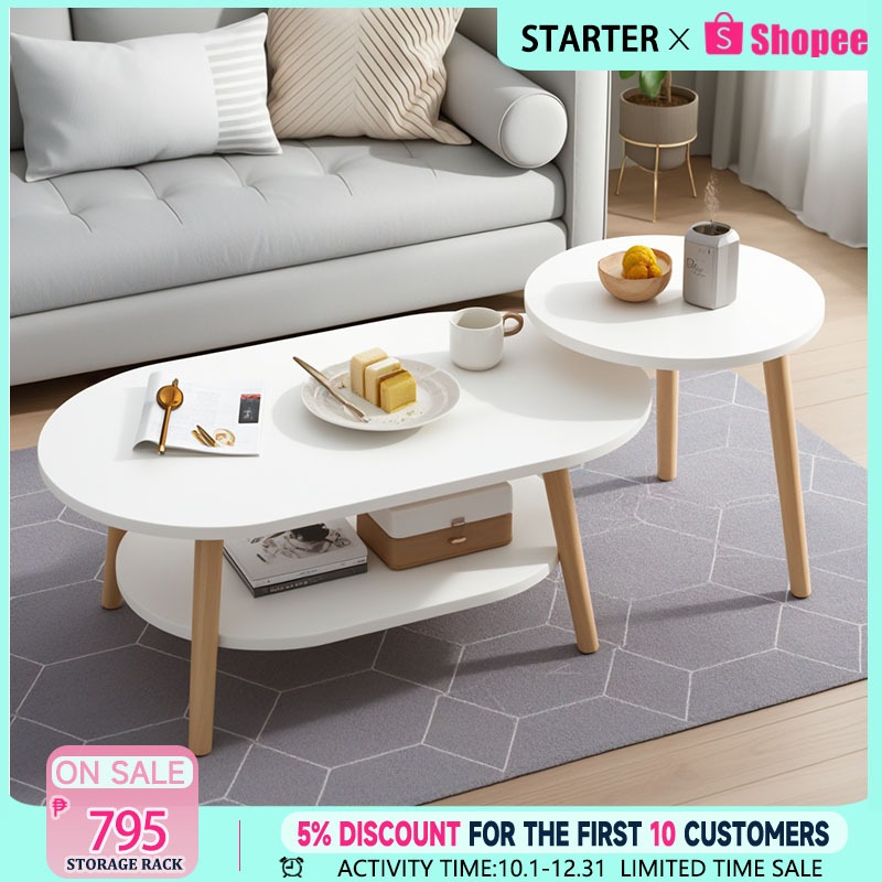 STARTER Modern Wooden Combination Table Living Room Coffee Table Small ...