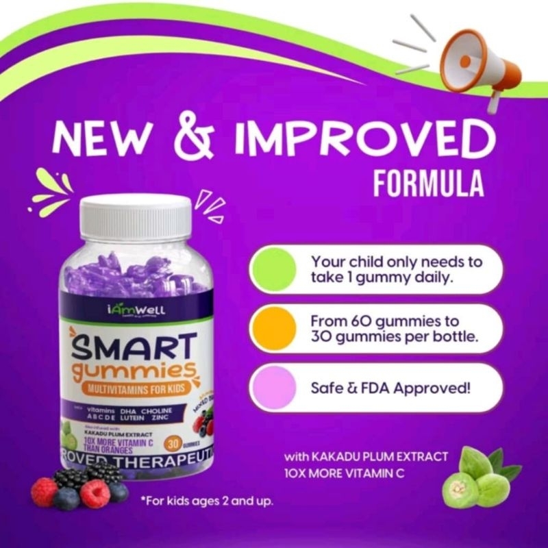 I AM WELL SMART GUMMIES-KIDS BOOSTER MULTIVITAMINS ABCD AND E 30 PCS ...