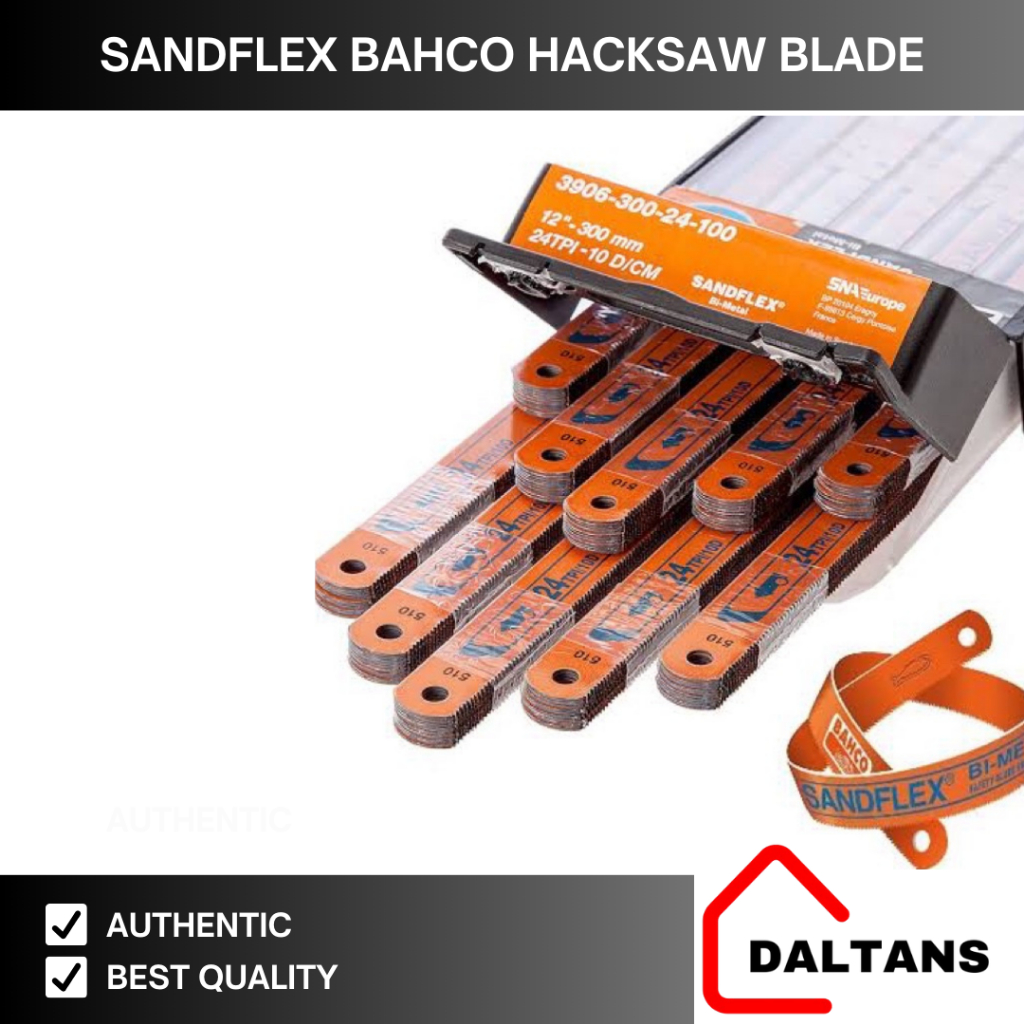 BAHCO SANDFLEX HAND HACKSAW BLADE BI-METAL 18T, 24T ORIGINAL | Shopee ...