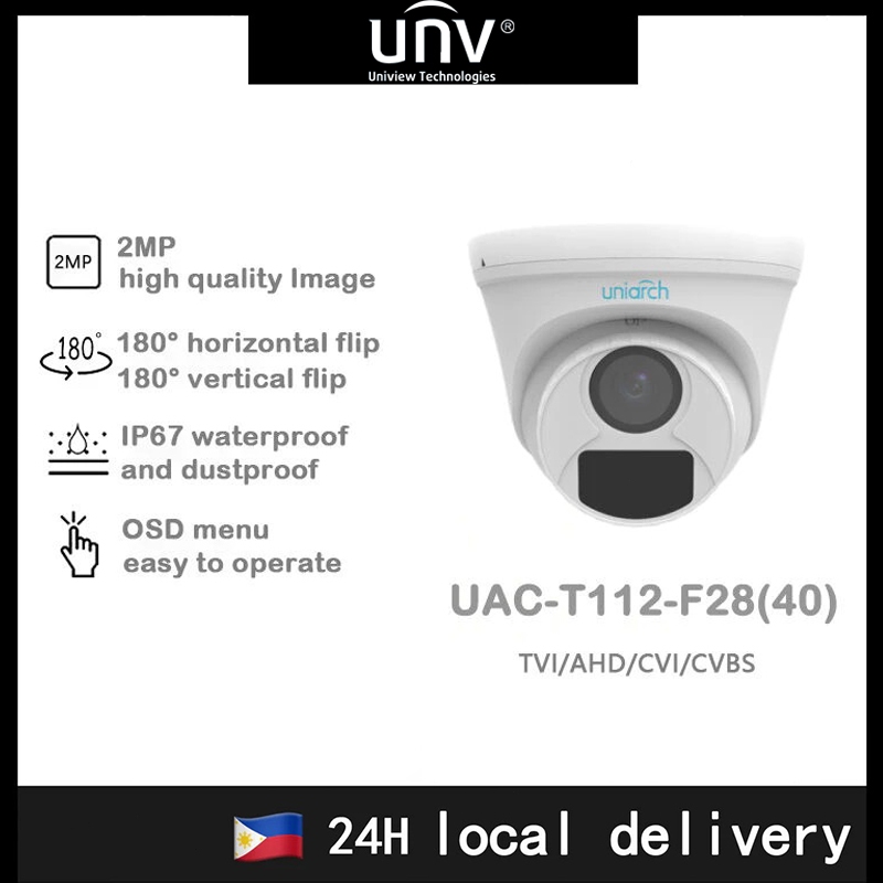 UNV CCTV Camera Uniview UAC-T112-F28(40) 2MP ColorHunter Warm Light Fixed IR Turret Analog ...