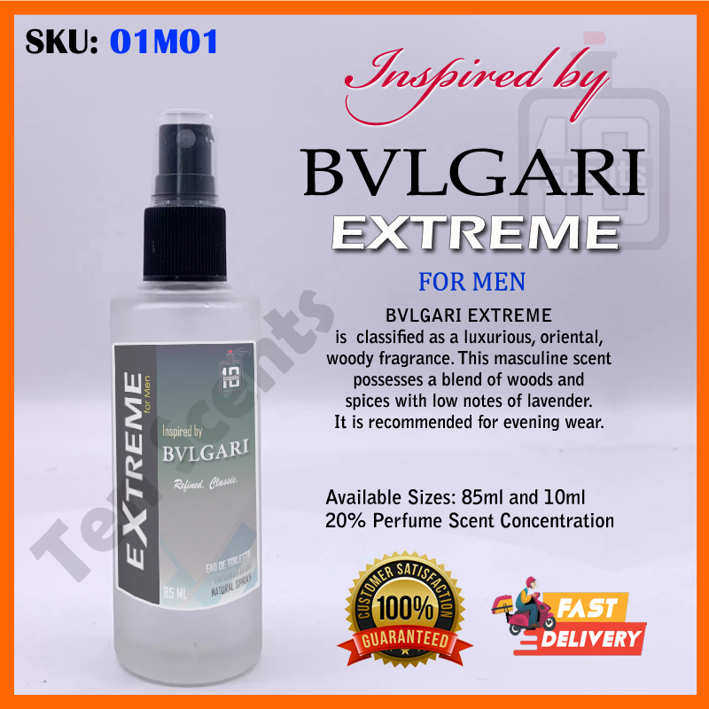 TENSCENTS 85ml EXTREME Inspired Oil Based perfumes for MEN Pabango Mist ...