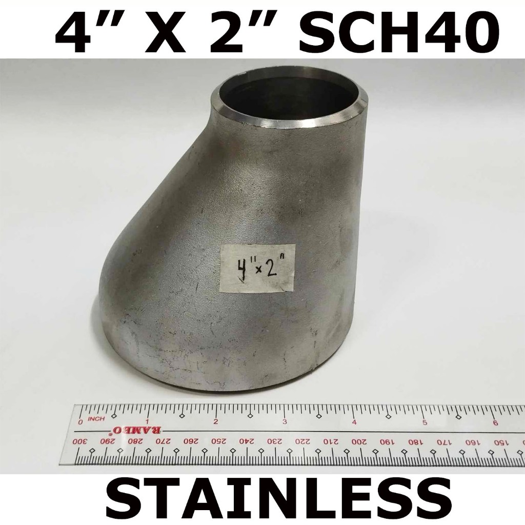 SS ECCENTRIC REDUCER 4" X 2" SCH40 STAINLESS STEEL