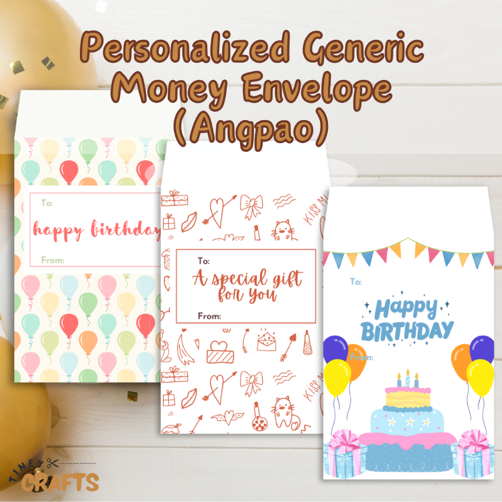 Personalized Generic Money Envelope (Angpao) For Birthdays|Weddings ...