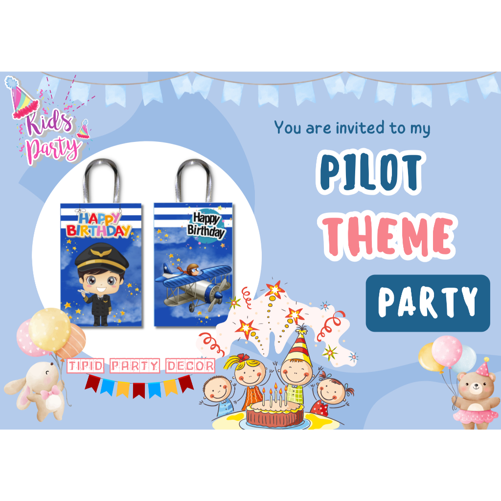 Candy Bag Pilot Theme Happy Birthday Party Decorations Giveaways ...