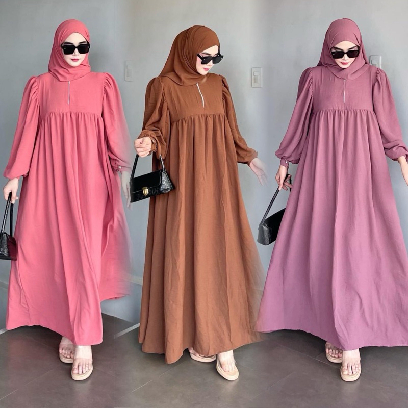 NH Salha Set Dress with Hijab Inspired from Indonesia Soft Crinkle ...