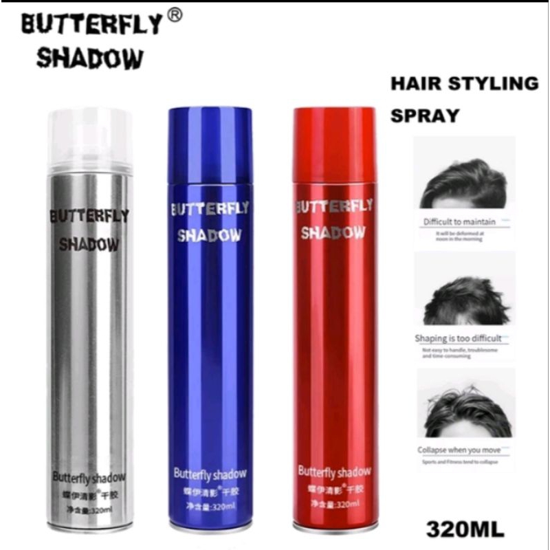 Butterfly Shadow Hair Spray Net Strong Hold Styling Hard Hold Spraynet ...
