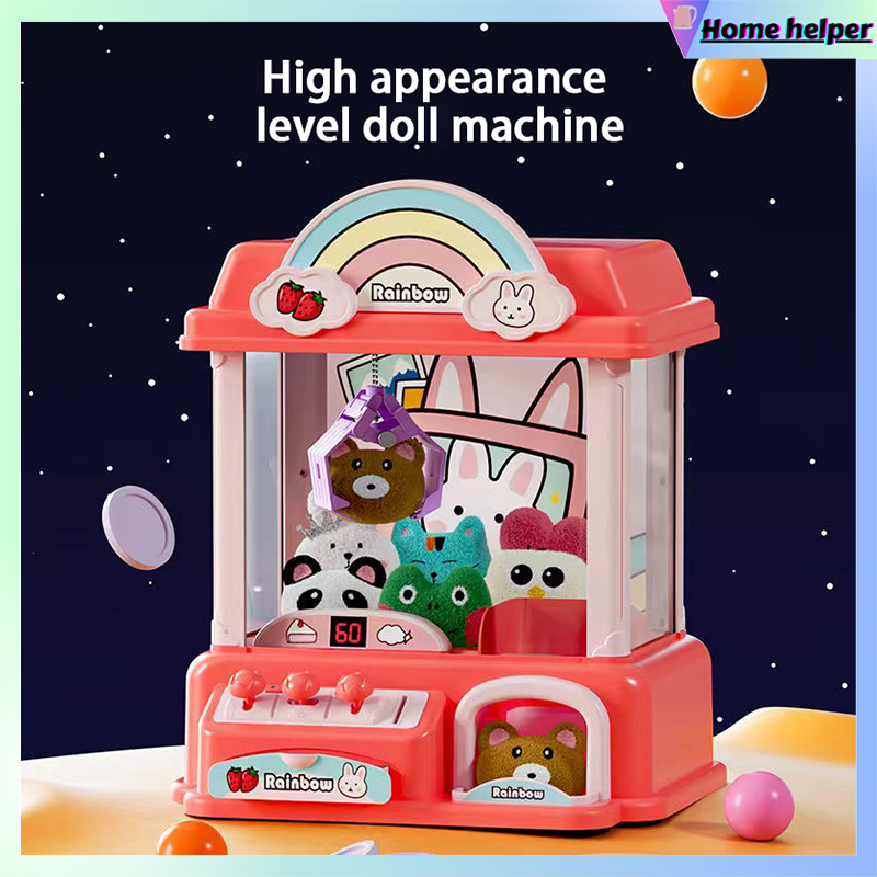 Big Size DIY Doll Machine Kids Coin Operated Play Game Mini Claw Catch ...