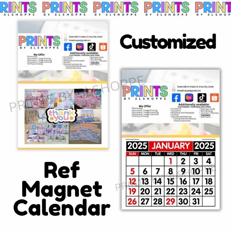 Customized 2025 Magnetic/Ref Magnet Calendar Personalized Gift Giveaway ...
