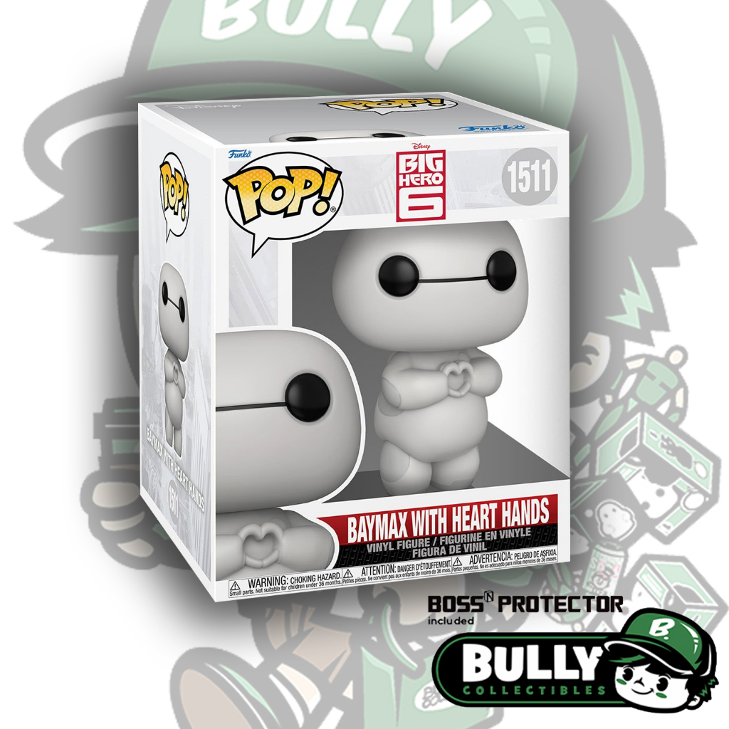 Funko POP! Super: Big Hero 6 - Baymax with Heart Hands 1511 With Boss ...