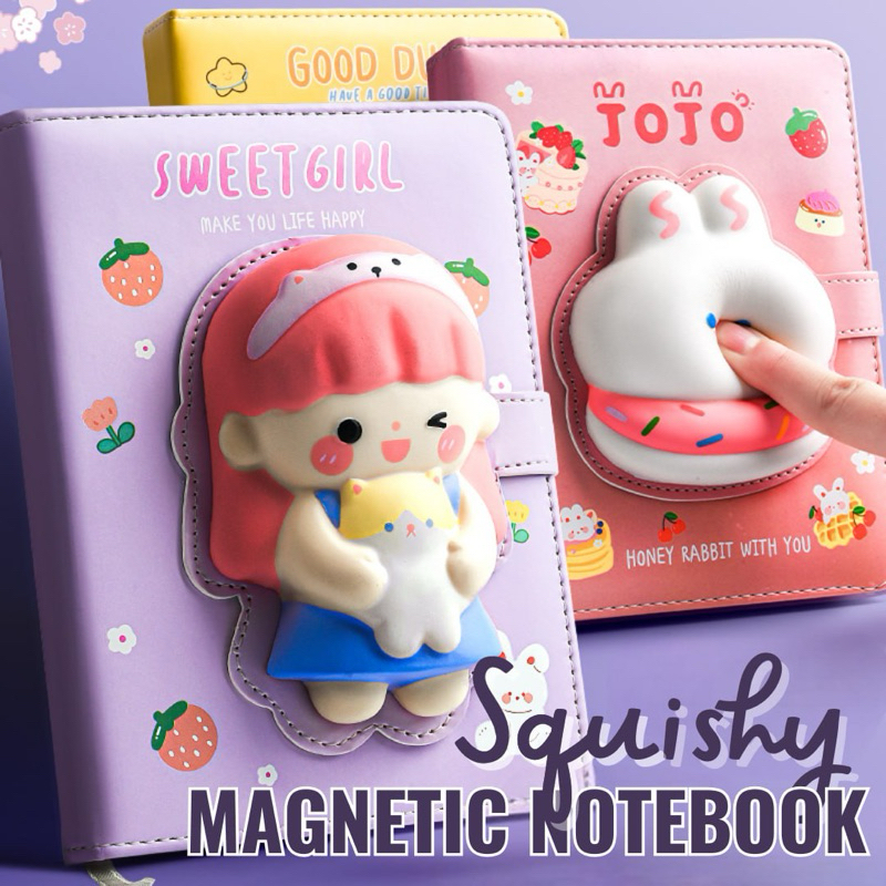 Squishy Cute Magnetic Notebook Toys Children Writing Notepad Diary Cute ...