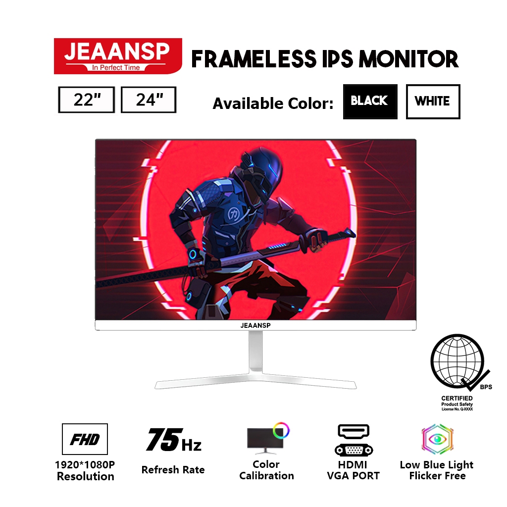 JEAANSP Full HD Monitor 19 22inch 60Hz 24 27Inch 75Hz 100HZ 7mm Ultra ...