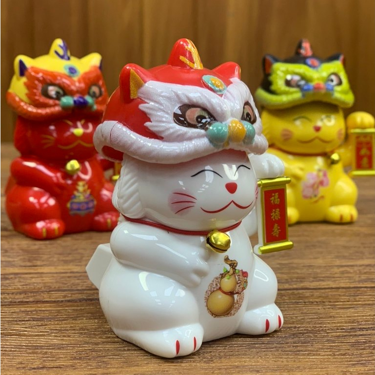MF056 Solar Powered Waving Dragon Lucky Cat Good Luck Wealth Home Car ...